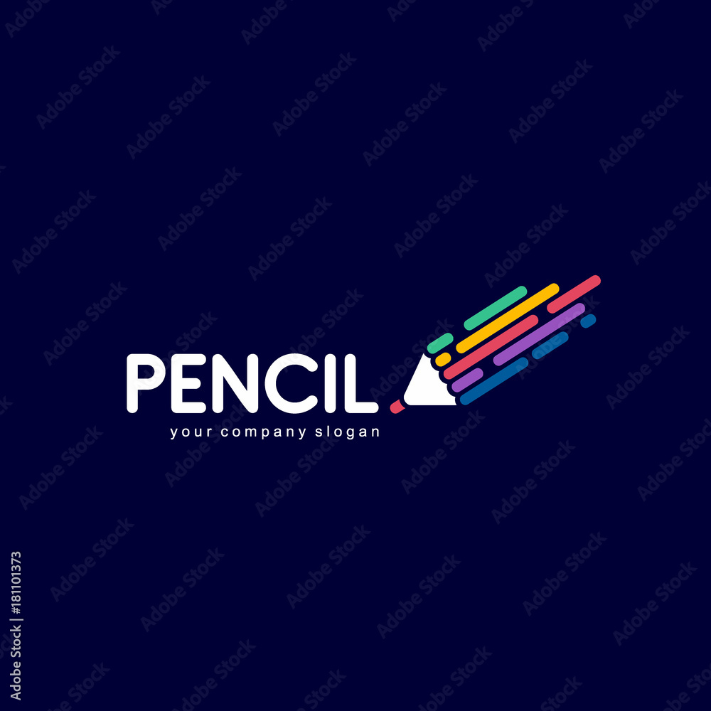 Vector logo design. Pencil sign Stock Vector | Adobe Stock