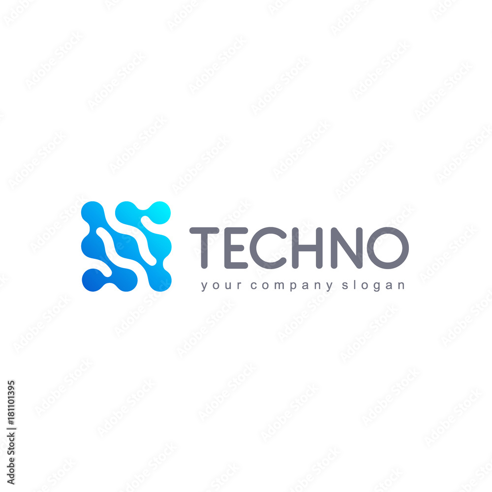 Vector logo design. Tech sign Stock Vector | Adobe Stock