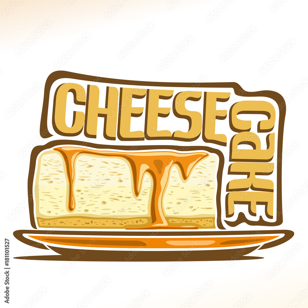 Fototapeta Vector logo for Cheesecake, illustration of italian ...