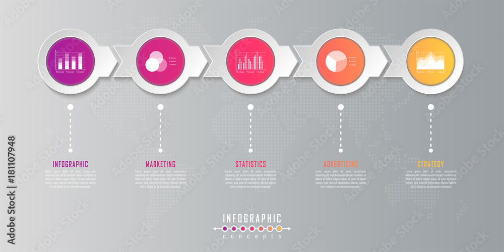 Infographic timeline template can be used for chart, diagram, web ...