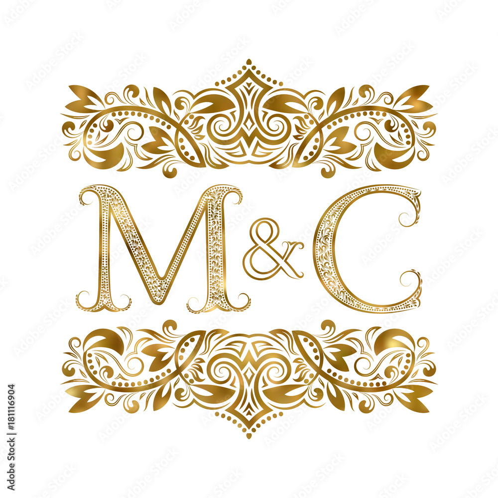 Vetor de M and C vintage initials logo symbol. The letters are ...