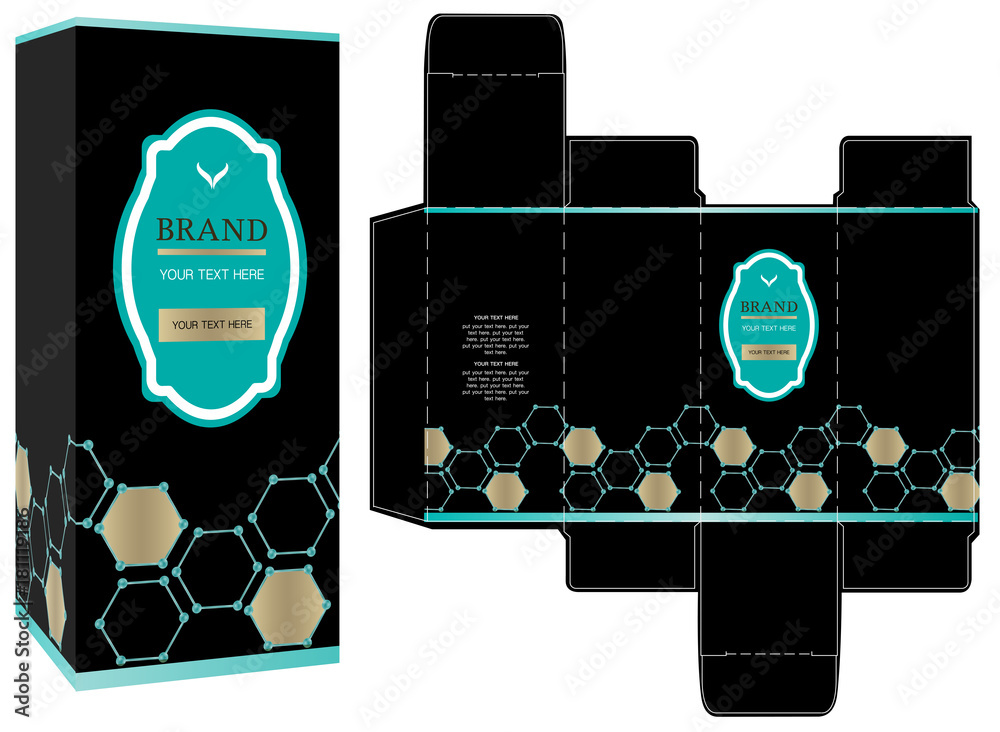 Packaging design, luxury box template and mockup box. Vector ...