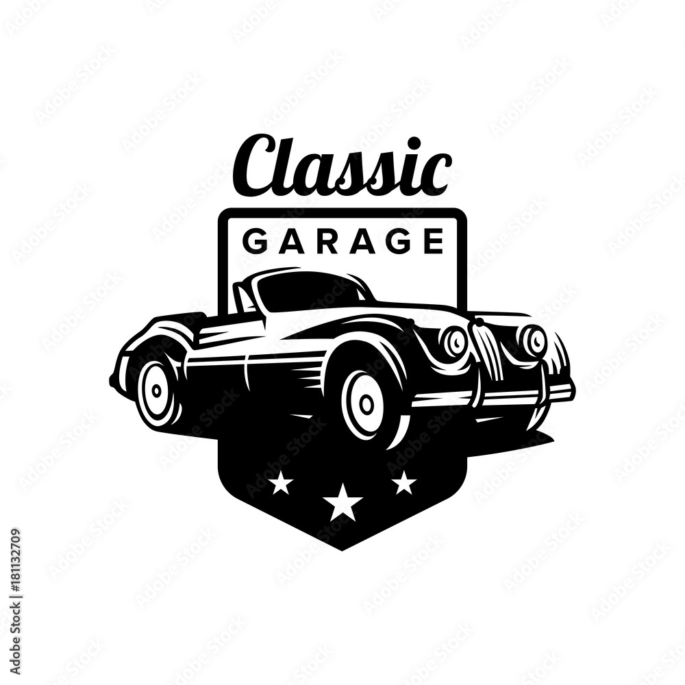 Classic car illustration, Classic Car Logo Badge Stock Vector | Adobe Stock
