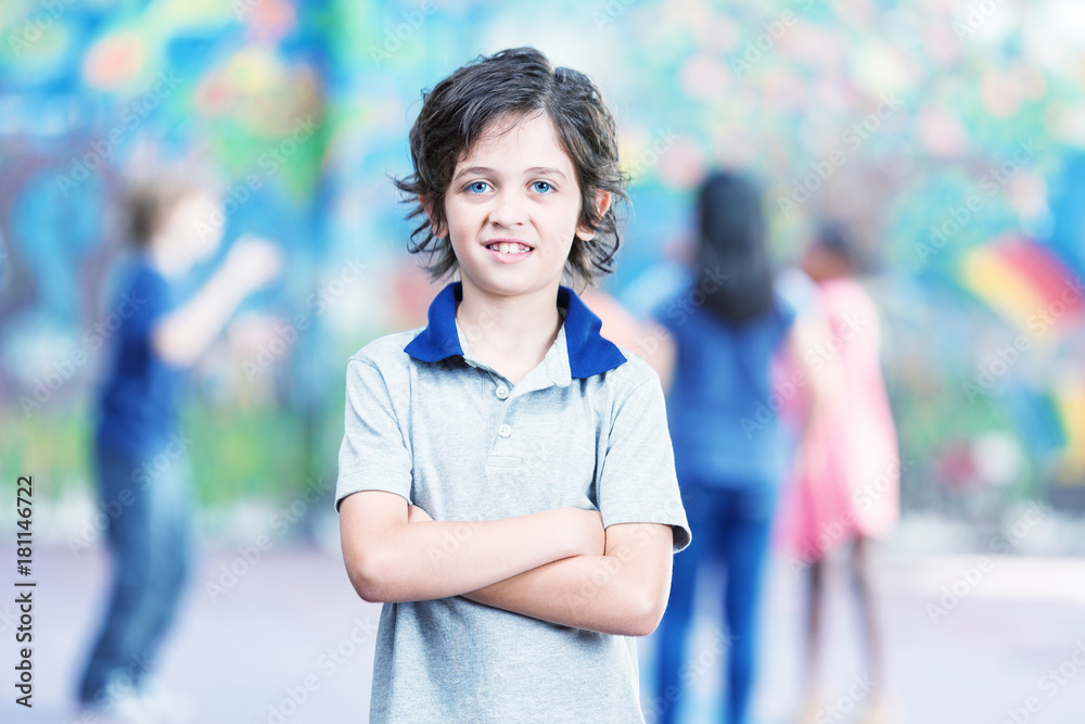 Boy at elementary school Stock Photo | Adobe Stock