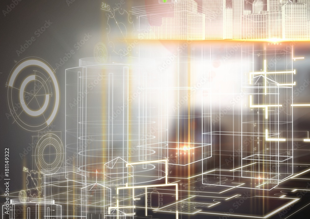 Building structure interface in front of office Stock Illustration ...