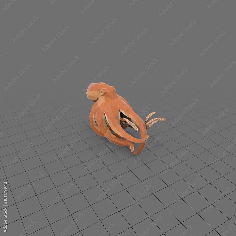 Stylized octopus moving forward Stock 3D asset | Adobe Stock