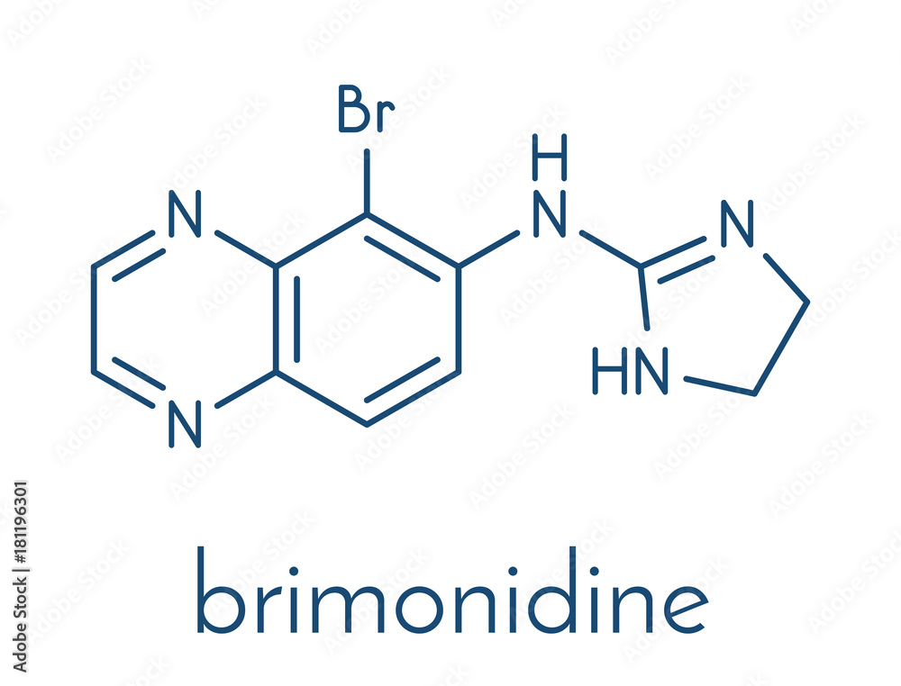 Brimonidine alpha2-adrenergic drug molecule. Used in treatment of open ...