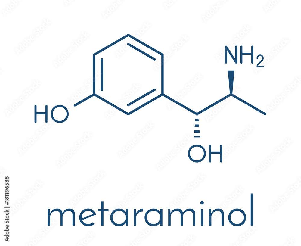 Metaraminol (metaradrine) hypotension drug molecule. Used in treatment ...