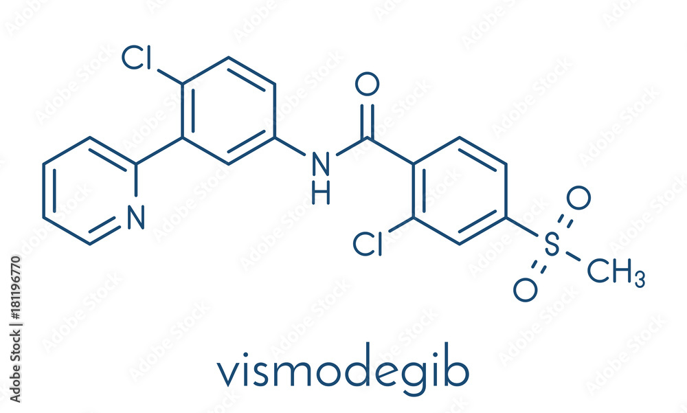 Vismodegib cancer drug molecule. Used in treatment of basal cell ...