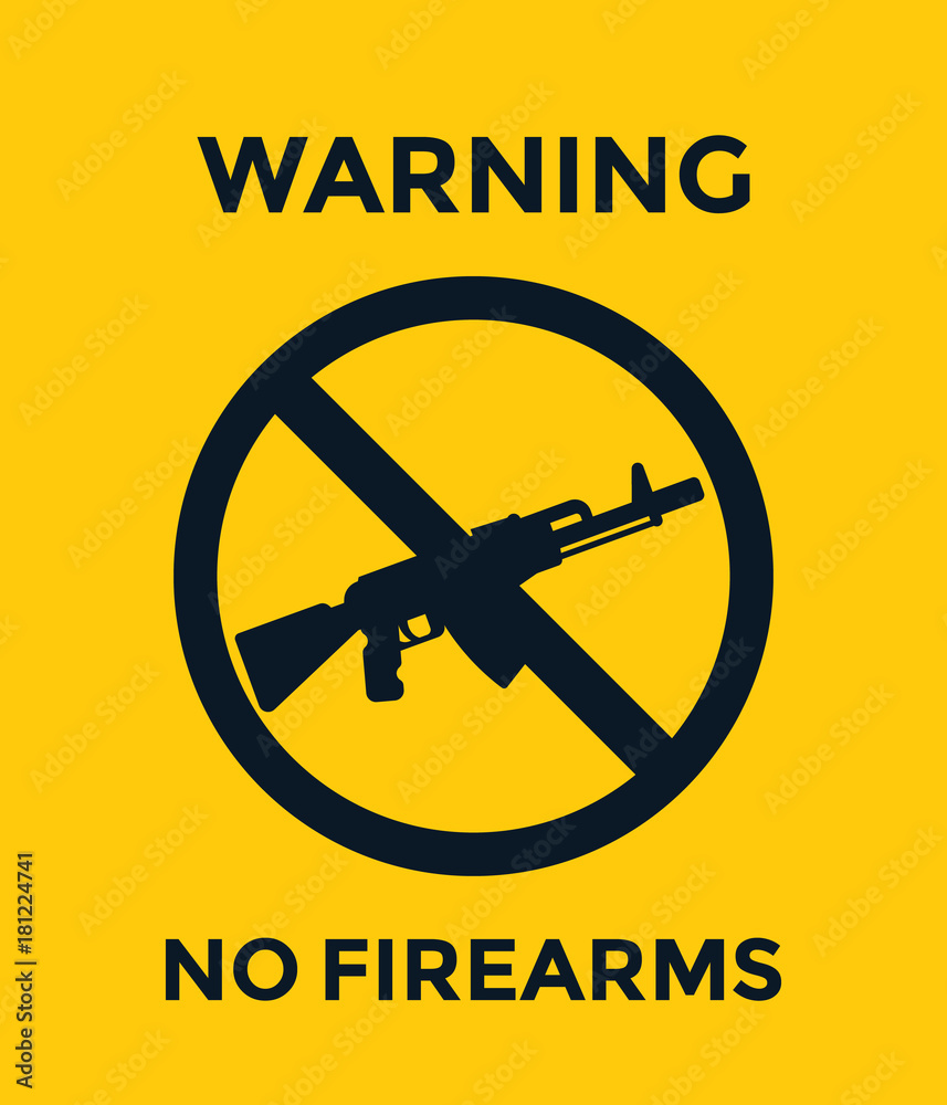 no guns sign with automatic rifle, no firearms vector poster Stock ...
