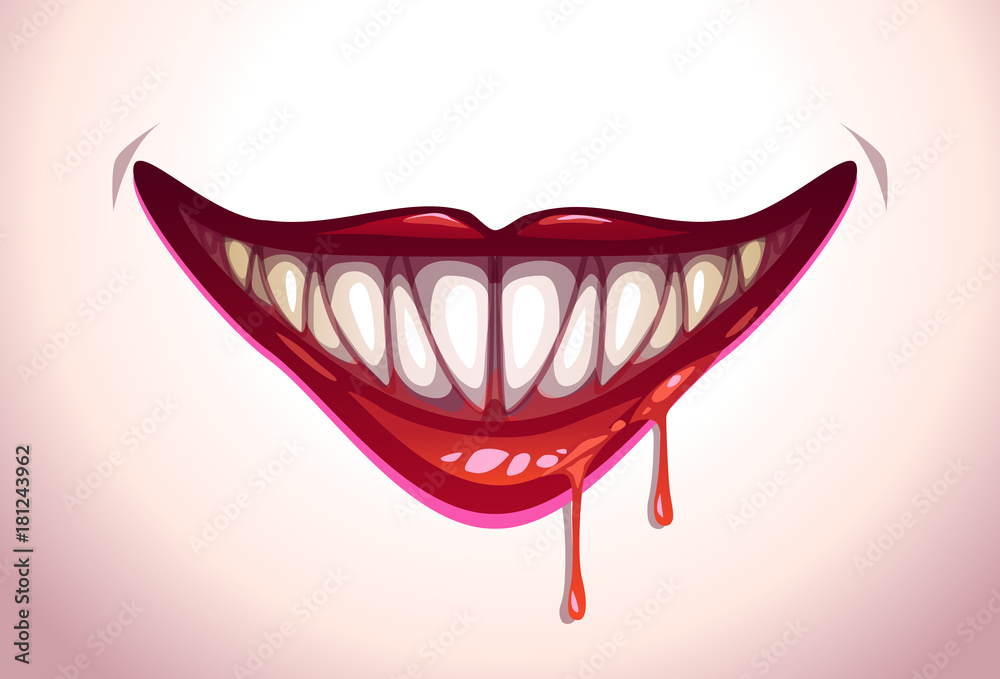 Vampire mouth illustration. Stock Vector | Adobe Stock