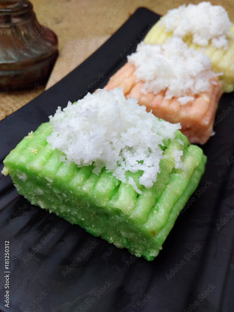 Getuk, Indonesia Traditional Snack Food, made from Steamed Cassava and ...