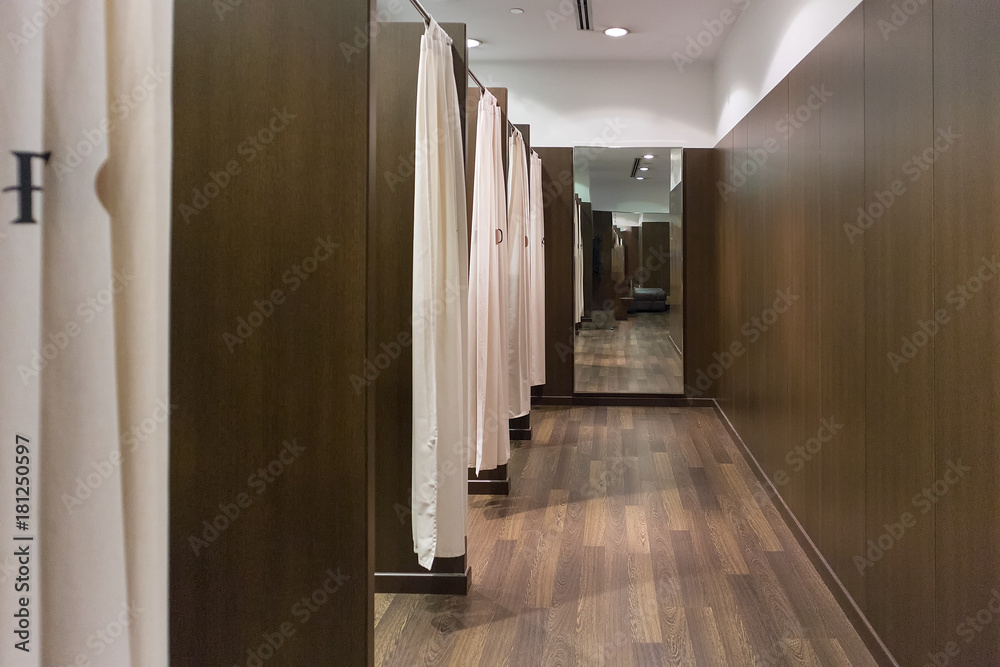 Clothing store dressing room. Stock Photo | Adobe Stock