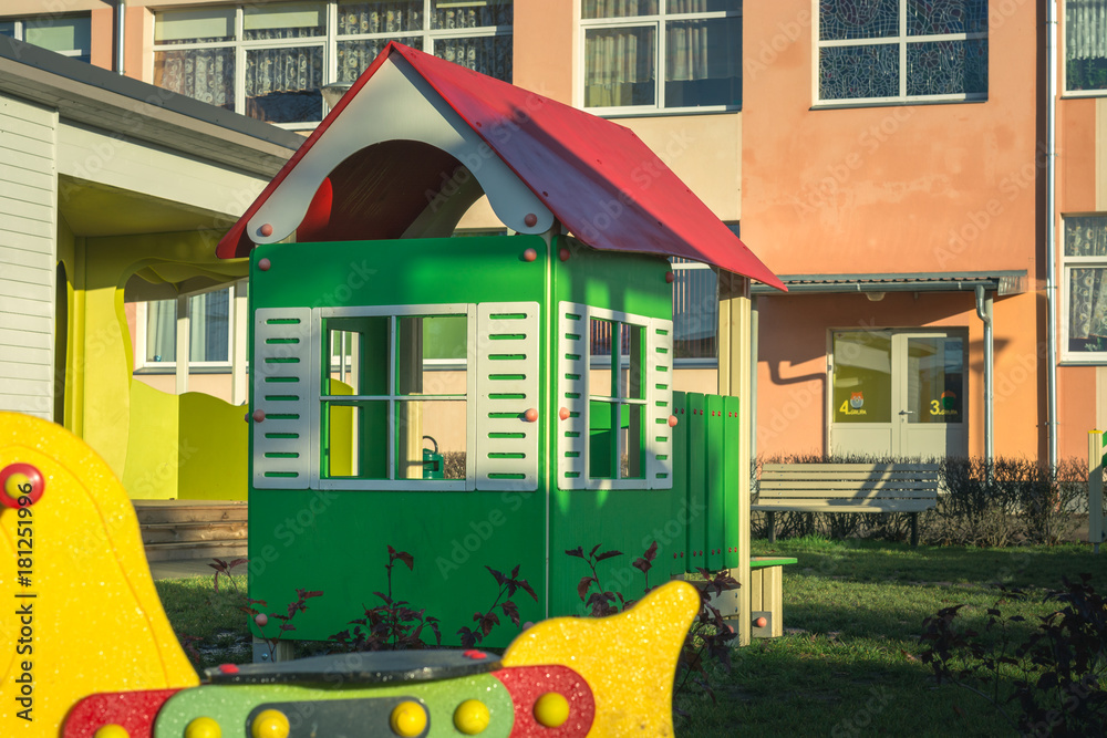 Brand New Playground Finished For The Kindergarten Wooden Play Houses brand-new-playground-finished-for-the-kindergarten-wooden-play-houses