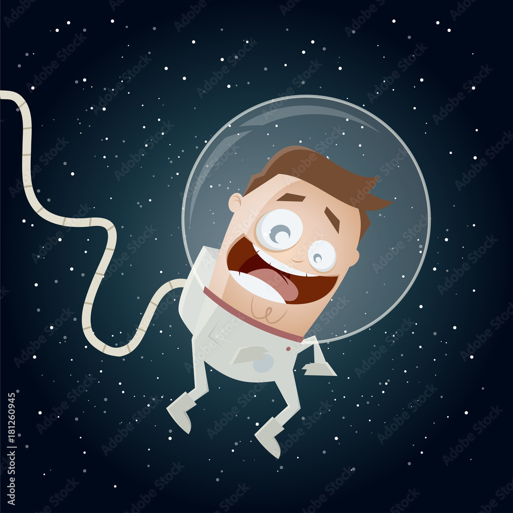 funny astronaut in space clipart Stock Vector | Adobe Stock