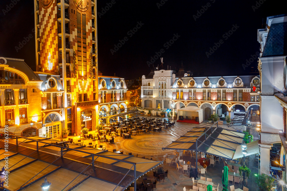Batumi. Square Piazza at night. Stock Photo | Adobe Stock