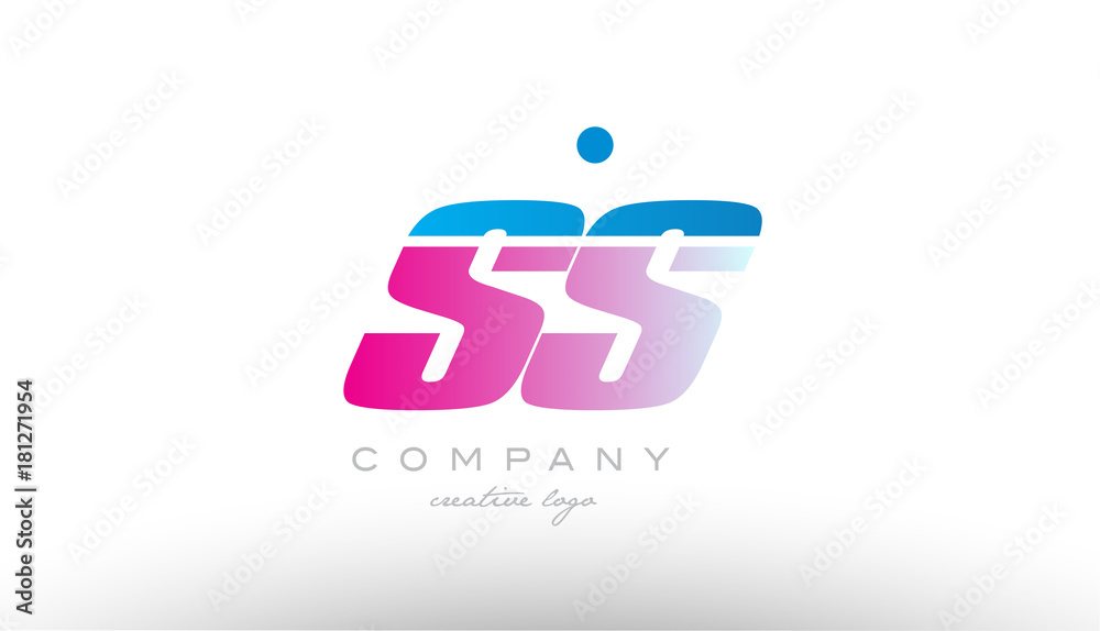 ss s s alphabet letter combination pink blue bold logo icon design ...