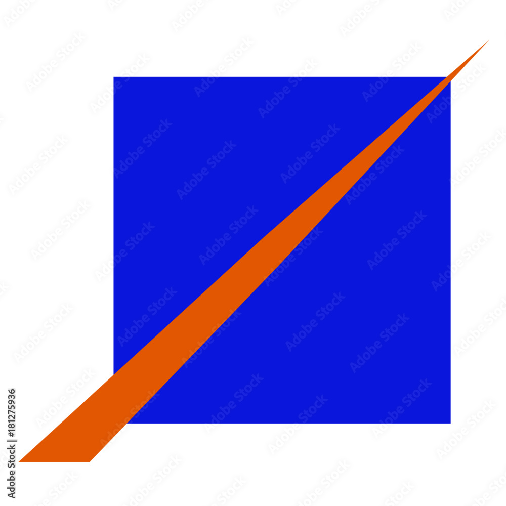 Blue Square Logo With Slash