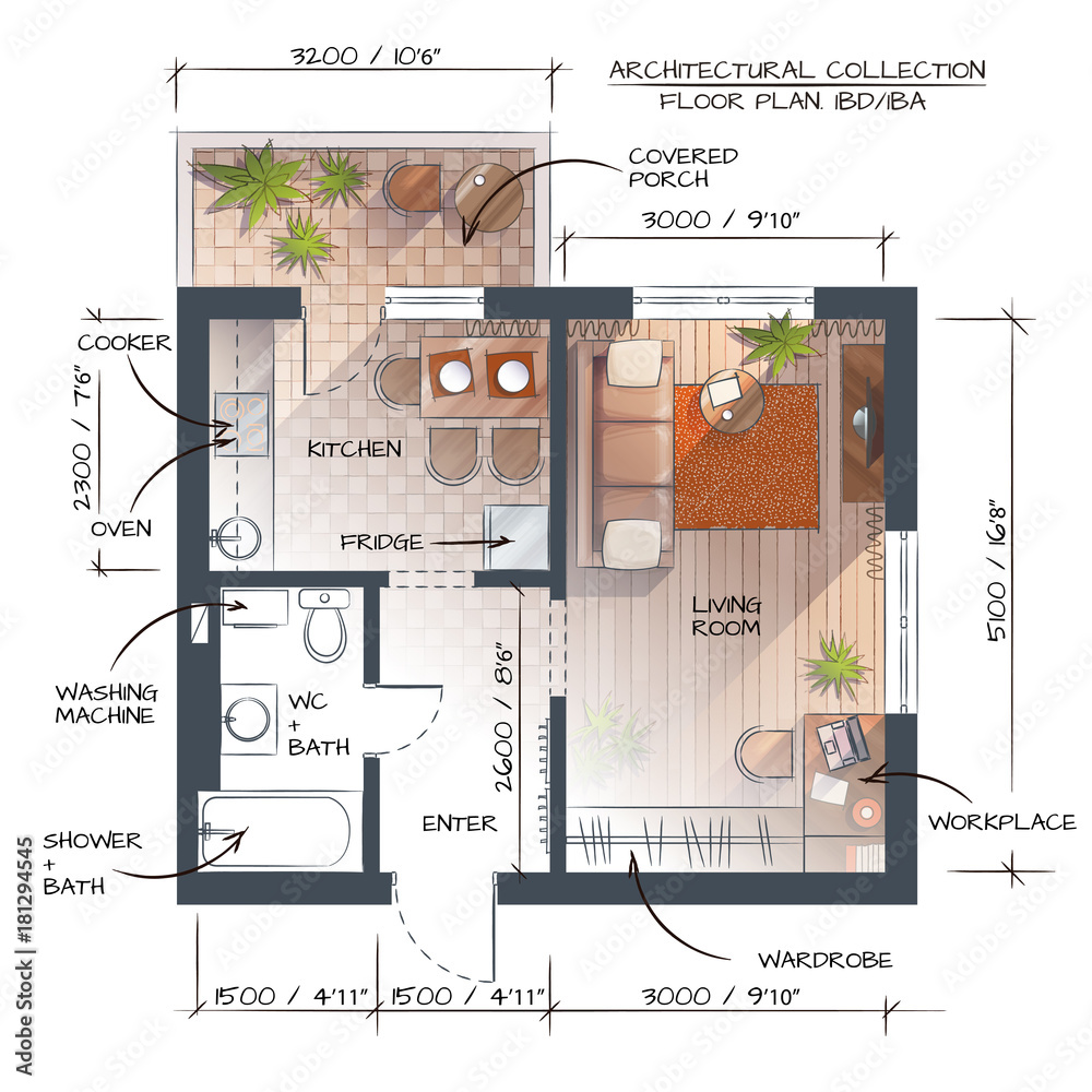 Interior Design Background Stock Vector | Adobe Stock