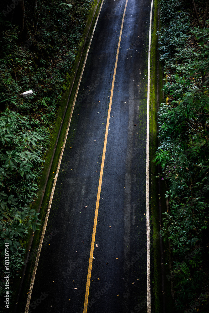 top view of asphalt texture background. Empty road from top view. Stock ...