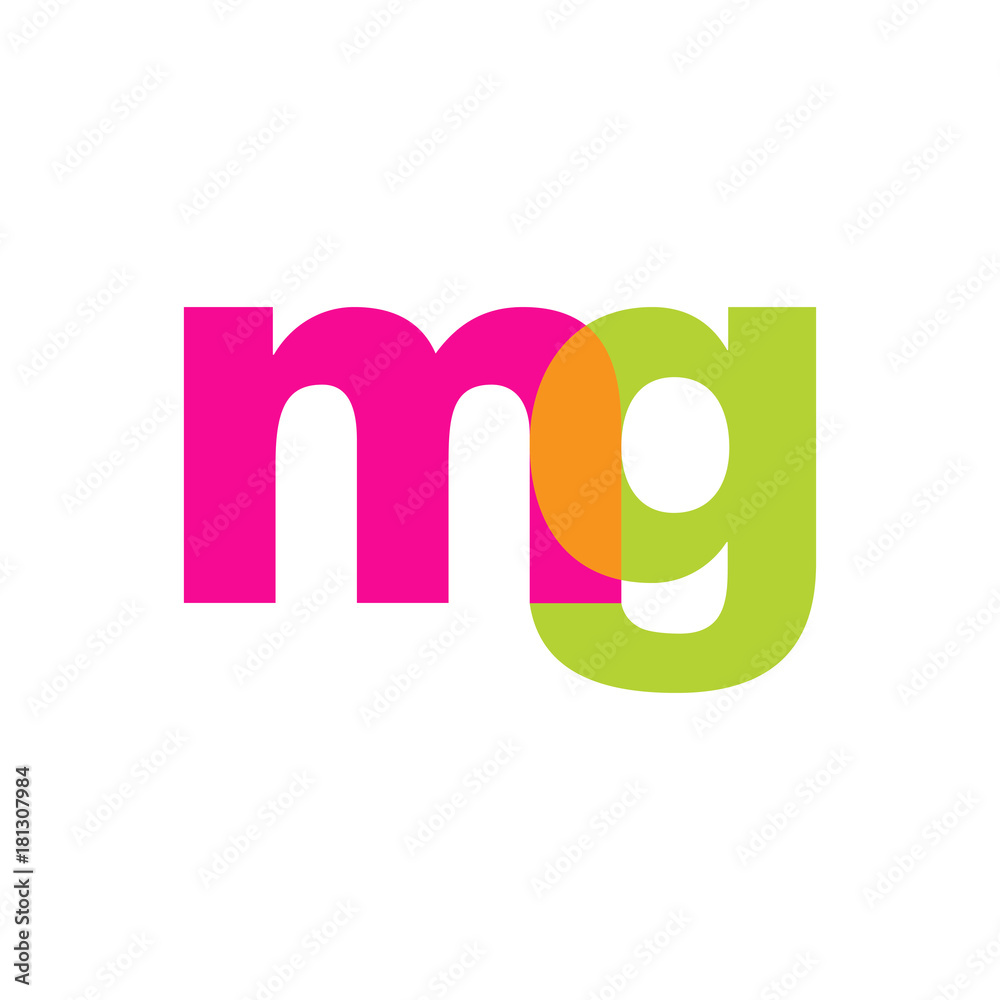 Initial letter mg, overlapping transparent lowercase logo, modern ...