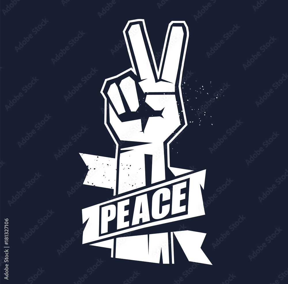 Hand gesture peace sign Stock Vector | Adobe Stock