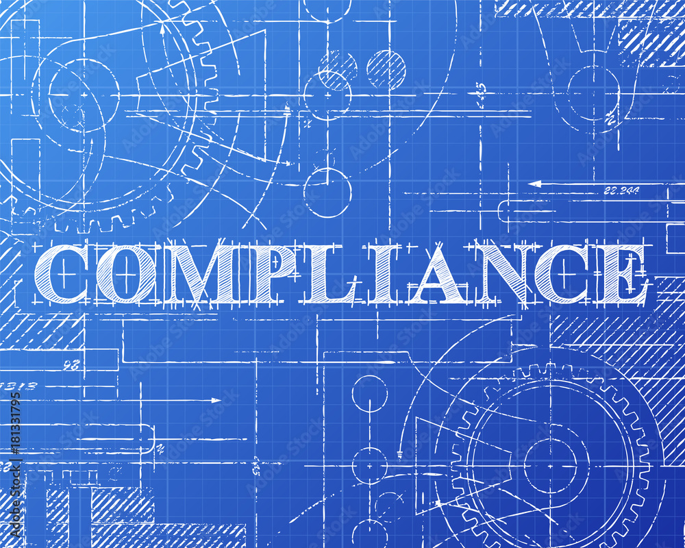 Compliance Blueprint Technical Drawing Stock Vector | Adobe Stock