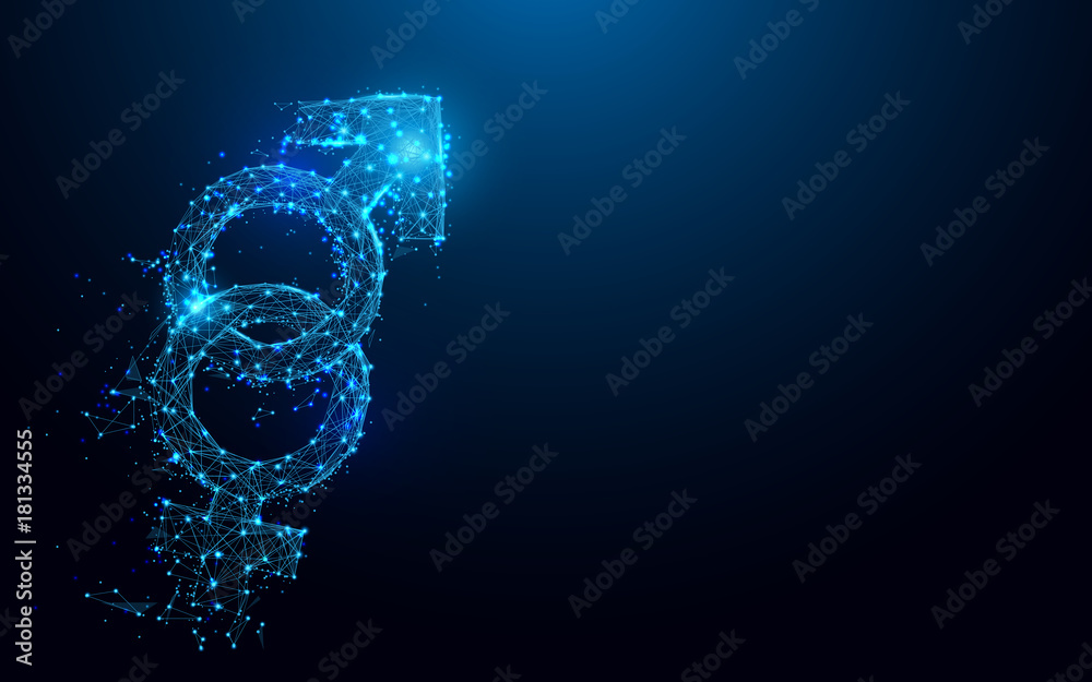 Male and female gender symbols combination from lines and triangles ...