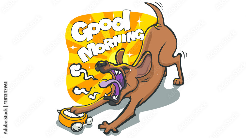 Cartoon Dog Waking Up