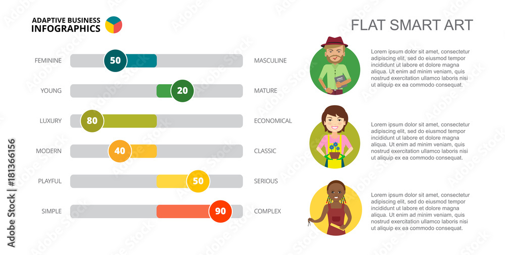 Horizontal Bar Chart Slide Template Stock Vector | Adobe Stock