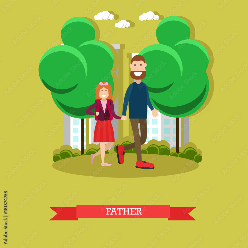 Father concept vector illustration in flat style Stock Vector | Adobe Stock