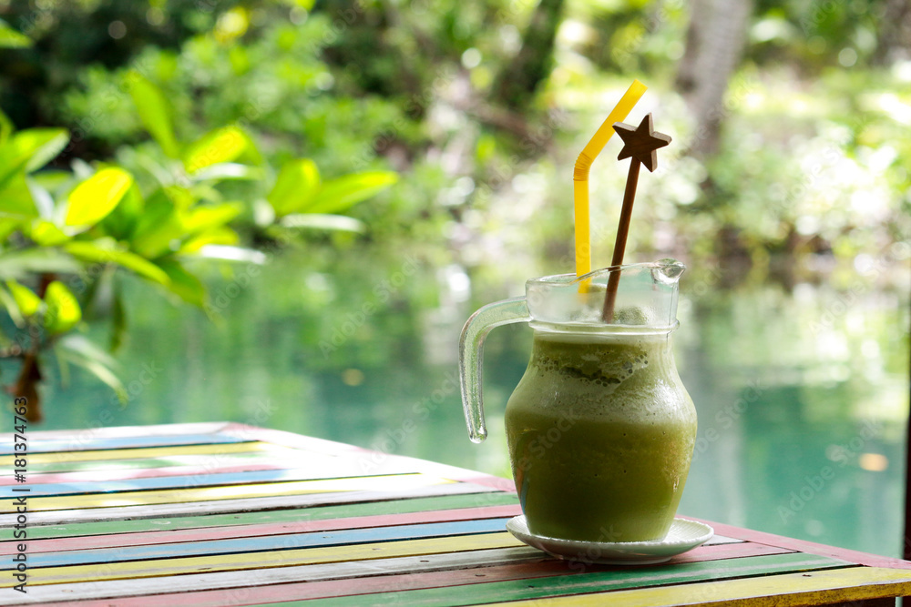 Green tea juice blur forest mangrove background Stock Photo | Adobe Stock