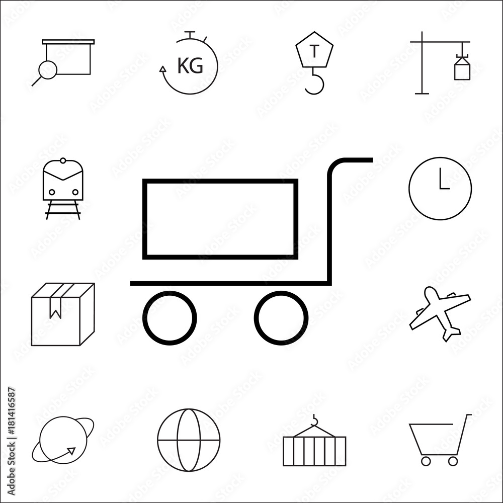 Trolley Icon. Set of Logistic icons. Premium quality graphic design ...