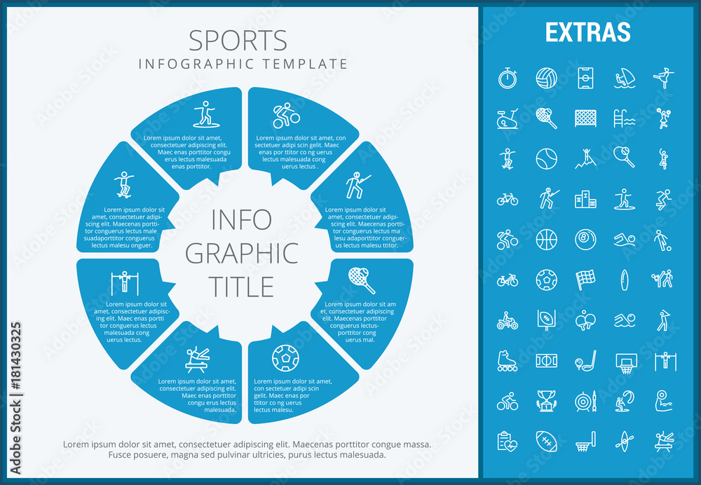 Sports infographic template, elements and icons. Infograph includes ...
