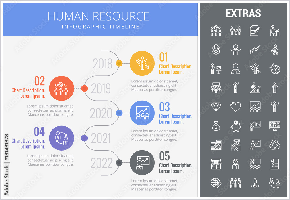 Human resource infographic timeline template, elements and icons ...
