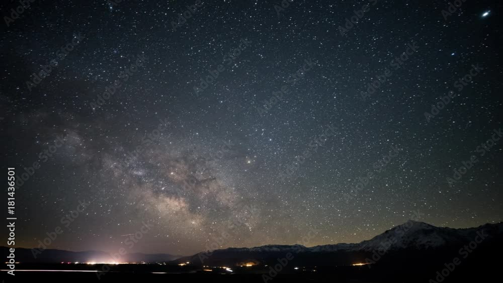 The stars and Milky Way move across the night sky. Stock Video | Adobe ...