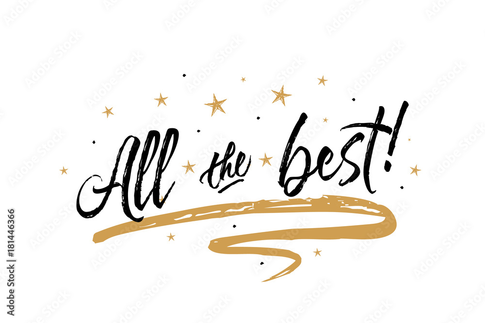 Plakat All the best card. Beautiful greeting banner poster calligraphy ...