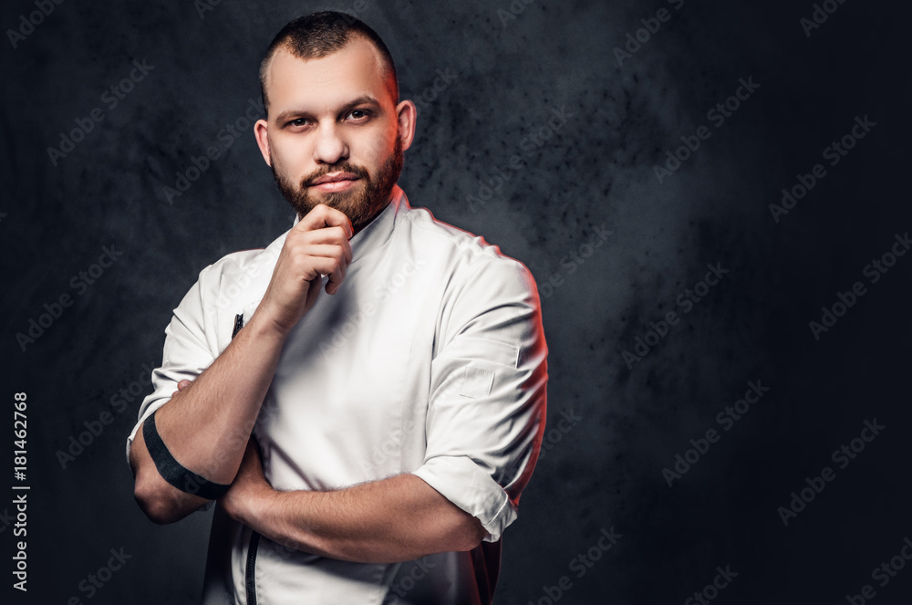 Portrait of bearded chef cook. Stock-Foto | Adobe Stock