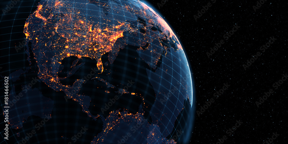 Global International Connectivity Background/Connection lines Around ...