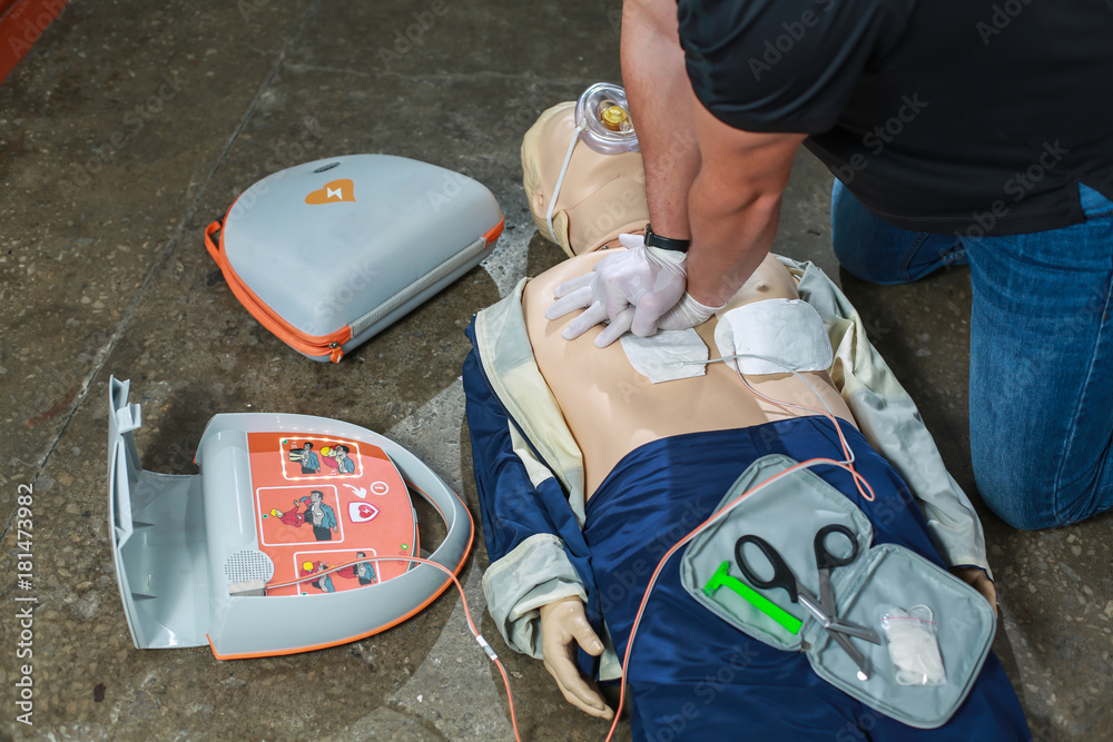 The use of an automatic external defibrillator in conducting a basic ...