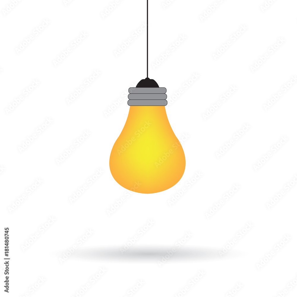hanging light bulb icon- vector illustration Stock Vector | Adobe Stock