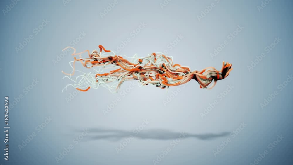 dancing particle effect, 4K abstract animation with waved lines on ...