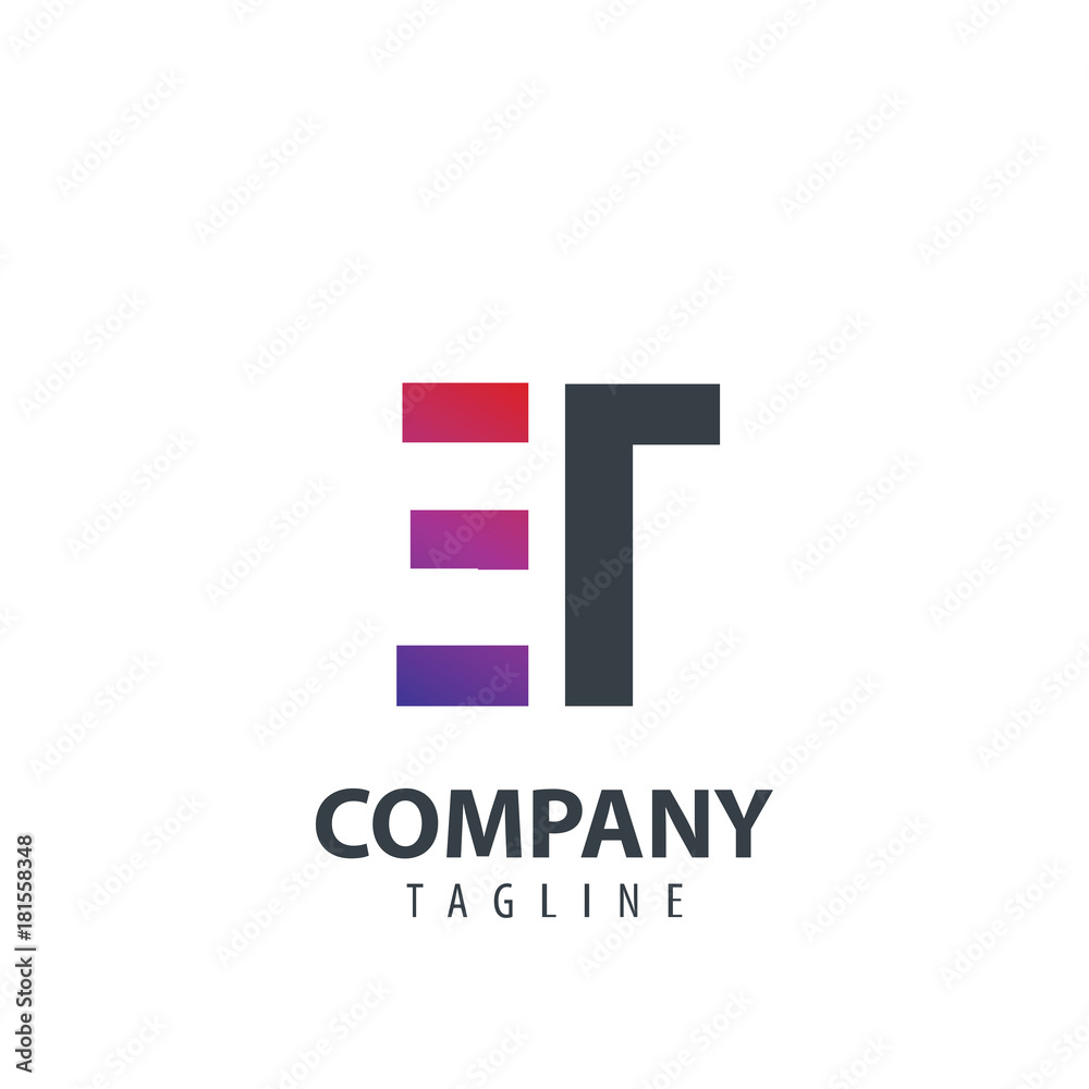 Initial Letter ET Design Logo Stock Vector | Adobe Stock