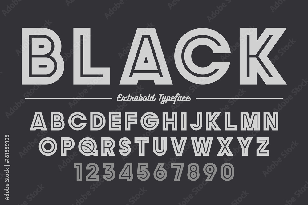 Extra Bold vector decorative bold font design, alphabet, typefac Stock ...