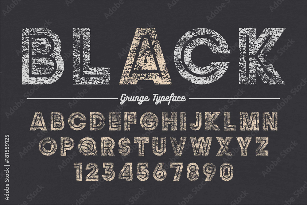 Extra Bold vector decorative bold font design, grunge, alphabet ...
