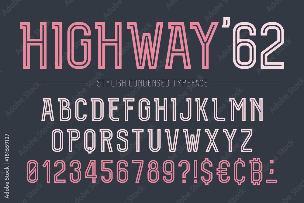 Highway vector decorative bold font design, alphabet, typeface Stock ...