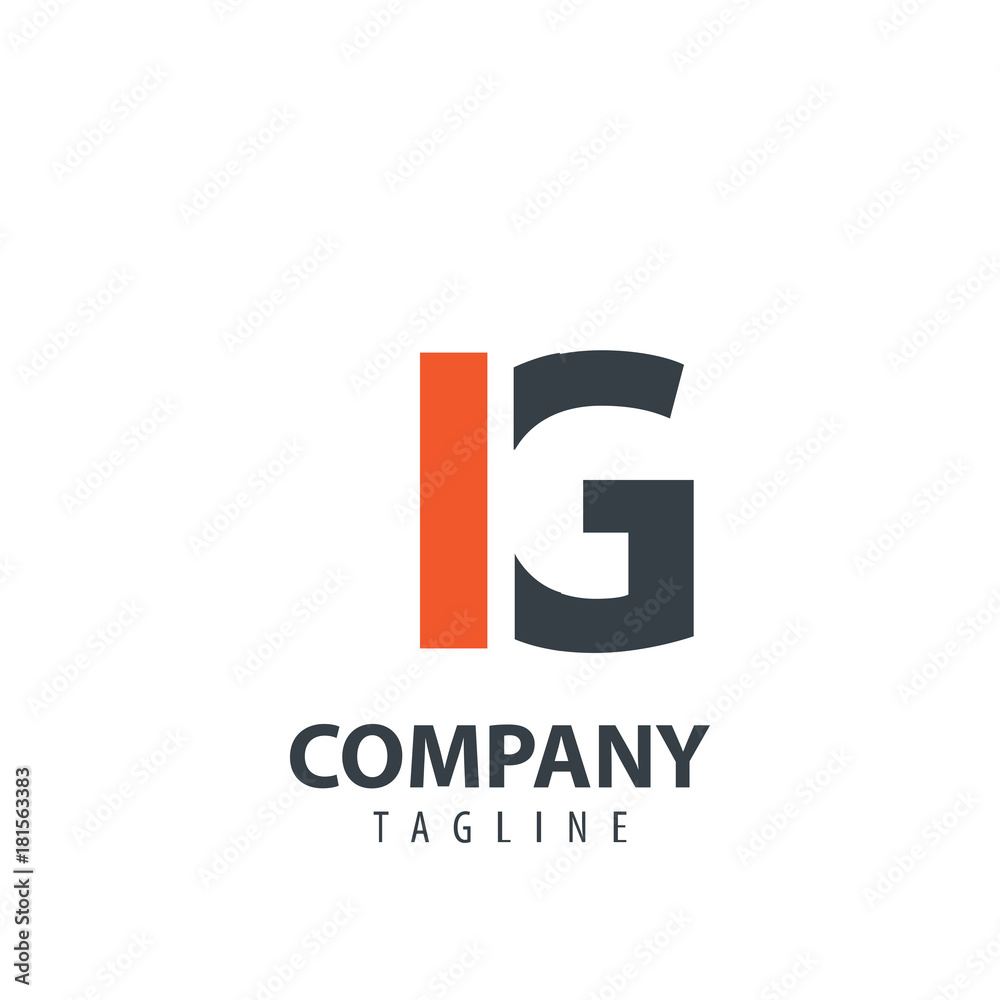 Initial Letter IG Design Logo Stock Vector | Adobe Stock