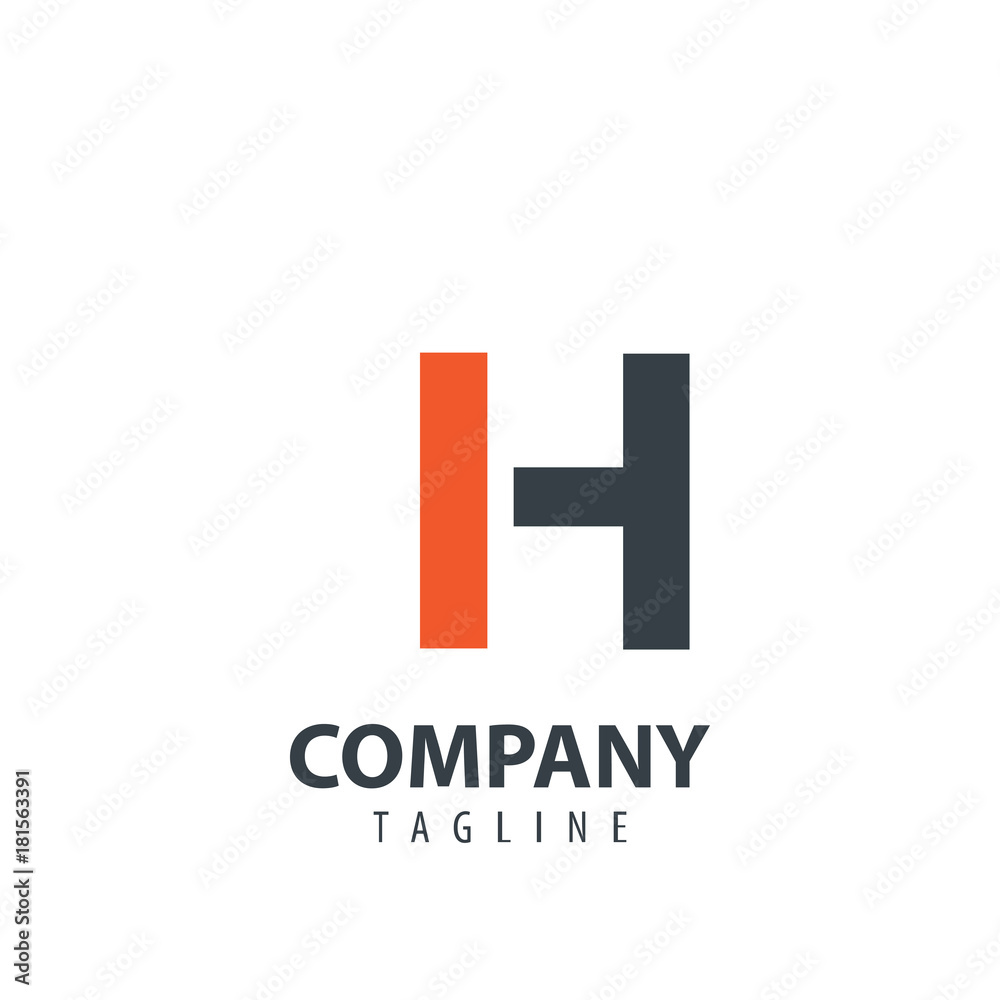 Initial Letter IH Design Logo Stock Vector | Adobe Stock