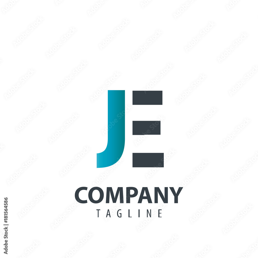 Initial Letter JE Design Logo Stock Vector | Adobe Stock