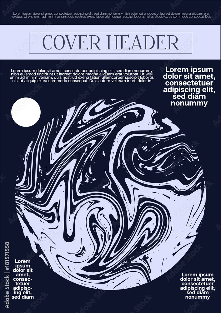 Marble Cover Template. Futuristic Modern Suminagashi Painting ...